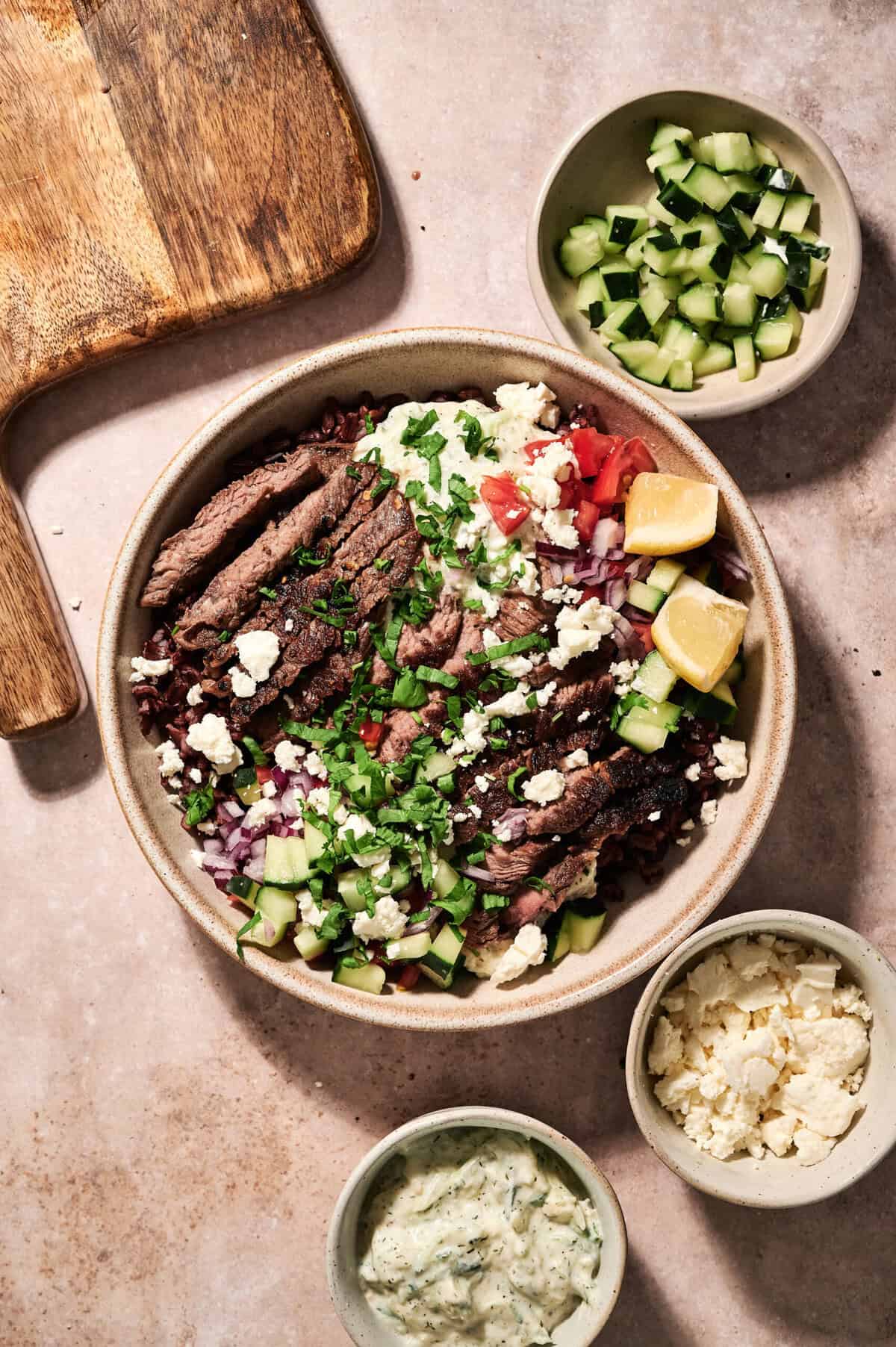 Mediterranean Bowl with Ribeye Steak - Smiths In Bloom
